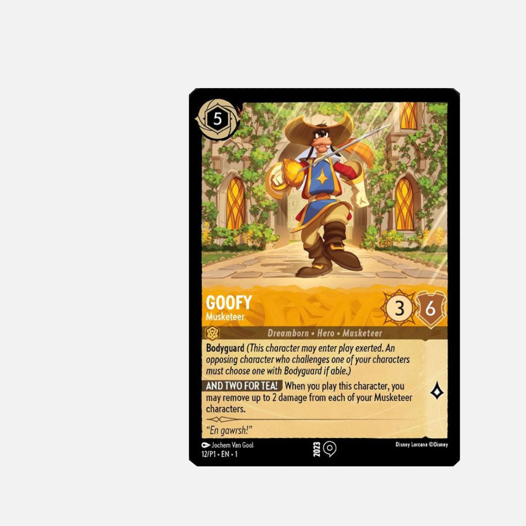 Disney Lorcana Trading Card Game - Goofy Musketeer [12/P1] - Gamescom – Cardsplace / Anton ...